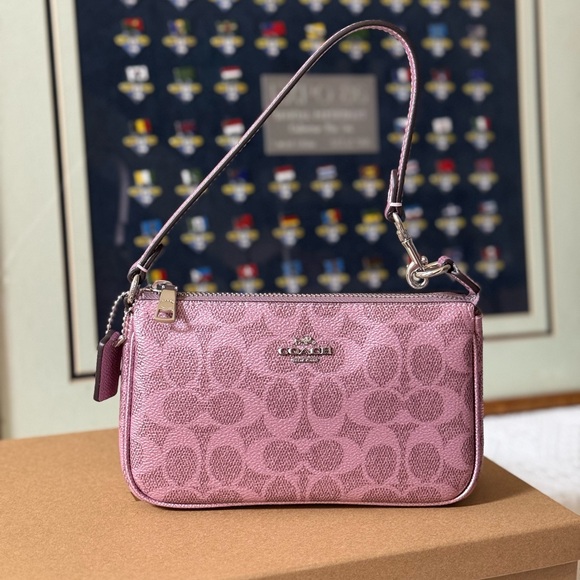 Coach | Bags | Coach Mauve Signature Wristlet | Poshmark